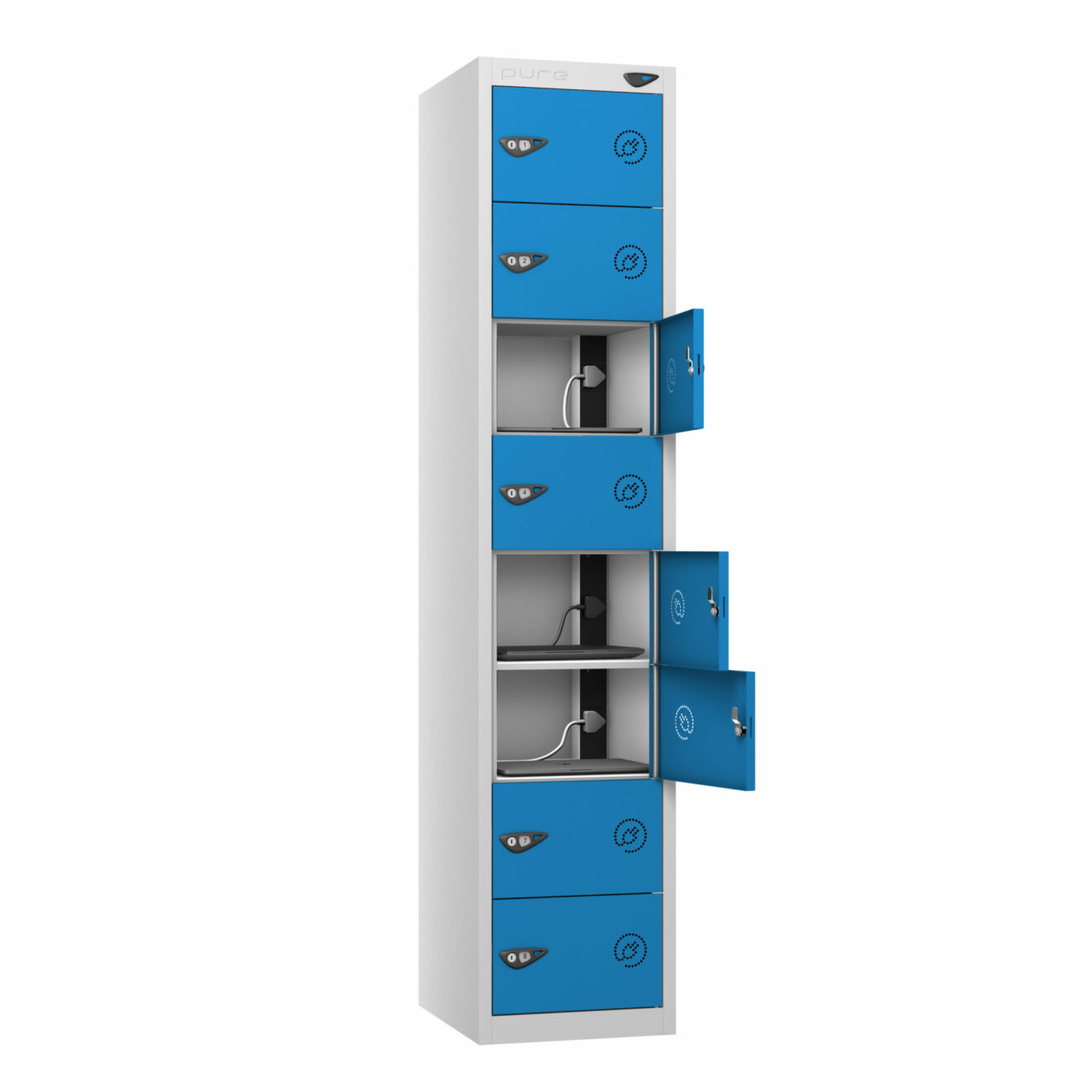 Pure Power Carbon Zero Laptop Charging 8 Door 8 Compartment Locker ...