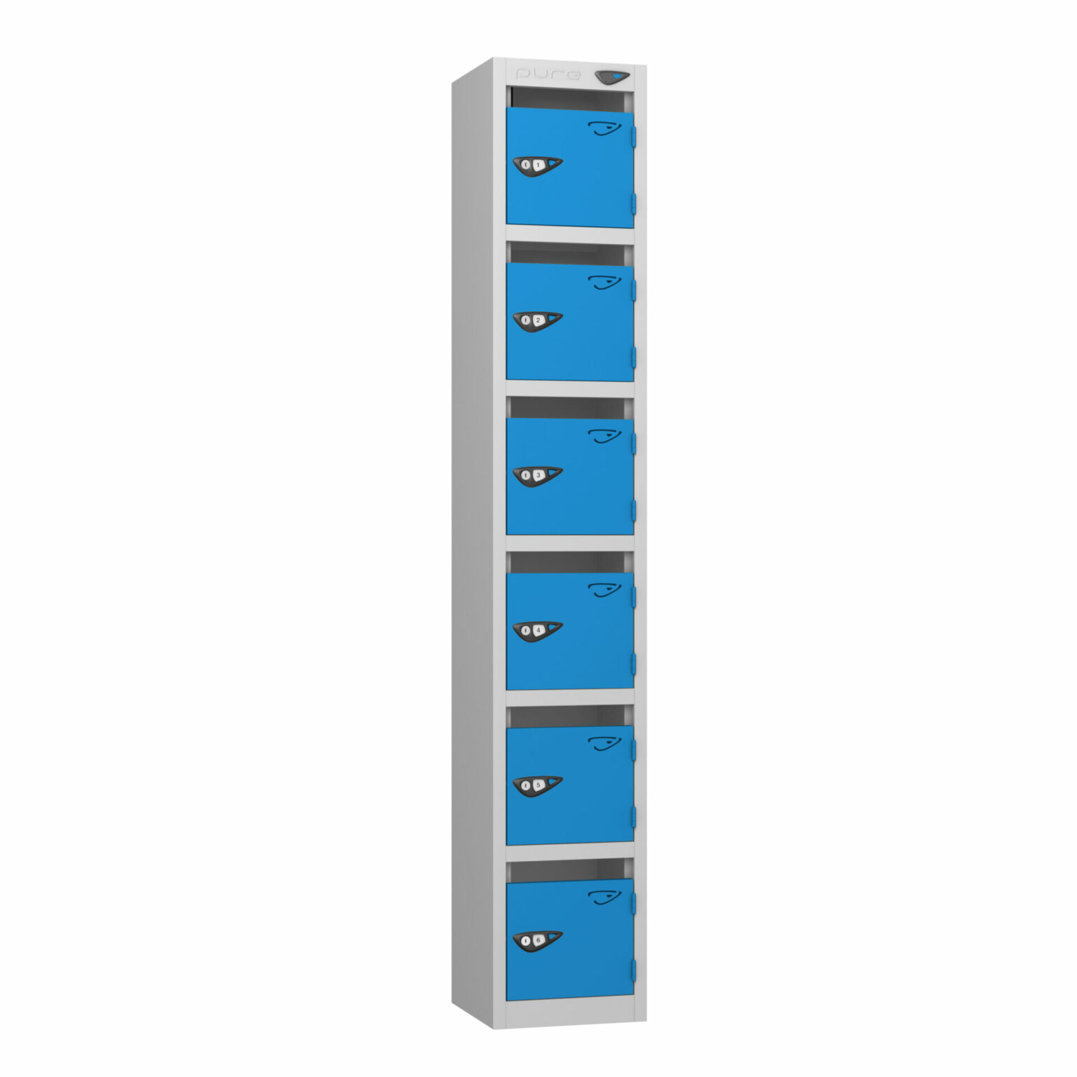 Pure Post Carbon Zero 6 Door 6 Compartment Locker - Lockers 3000